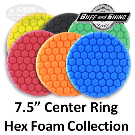 Buff & Shine 7.5" Center Ring Foam Hex-Face Buff Pad, Polishing, 650RH ...
