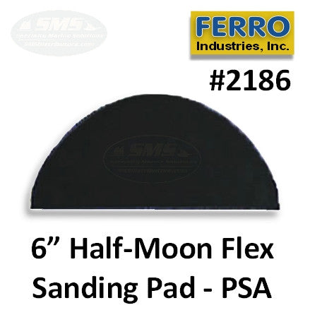 Ferro 6" Half-Moon PSA Hand Sanding Pad, 2186 – SMSDistributors.com