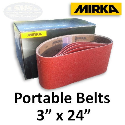 Mirka HIOLIT XO 3" x 24" Portable Sanding Belts, 57-3-24 Series ...