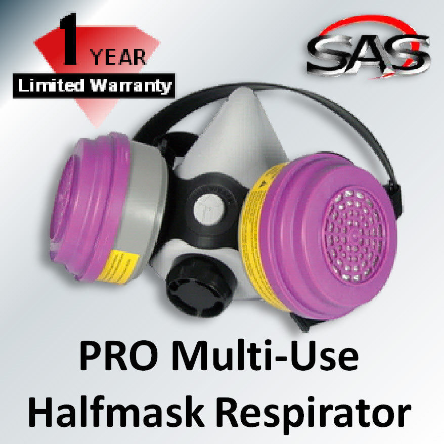 SAS Safety PRO Multi-Use Respirator with P100, Acid Gas, OV Cartridges ...
