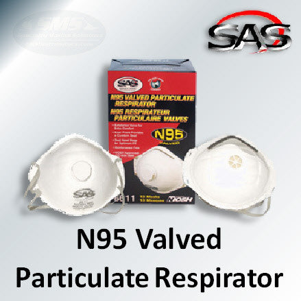 SAS Safety Brand N95 Valved Particulate Respirators, 8611 ...