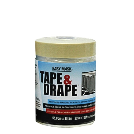 Easy Mask Tape & Drape 1.9' x 100' Pre-taped Masking Film, 71020/12 ...
