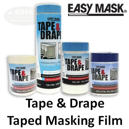 Trimaco Easy Mask Tape & Drape 8' x 72' Pre-taped Masking Film, 396490 ...